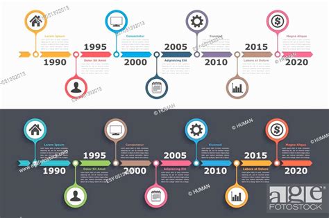 Timeline Infographics Design With Arrows Workflow Or Process Diagram Flowchart Stock Vector