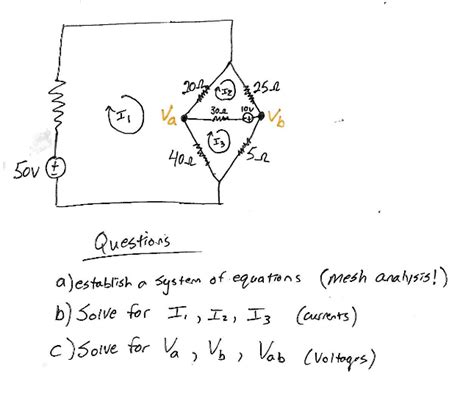 Solved Mesh Analysis To Find Current And