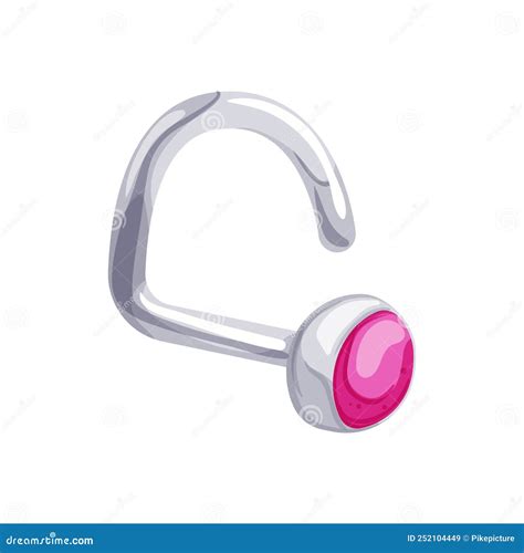 Ear Piercing Ring Cartoon Vector Illustration Stock Vector
