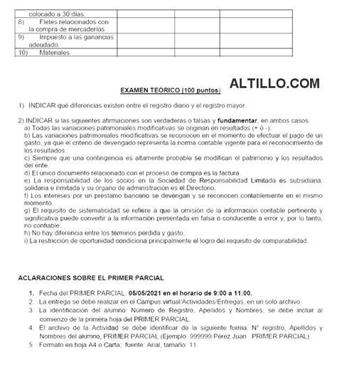 1º Parcial D Teoría Contable Campos 2021 Cs Económicas UBA