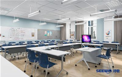 智慧教室 霍尔组合桌方案 智慧教室空间设计 SEEWIN诗敏学校家具