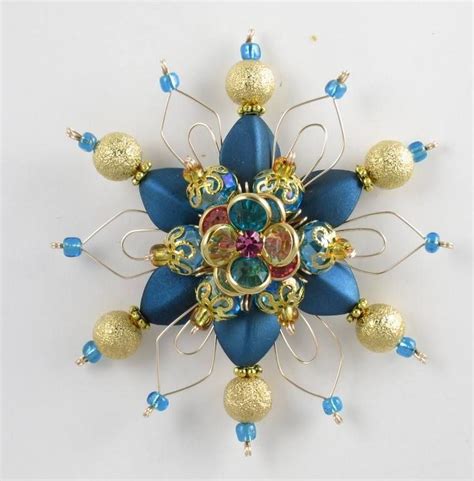 Beaded Wire Snowflake Variation Tfdelta Designs Beaded Ornaments