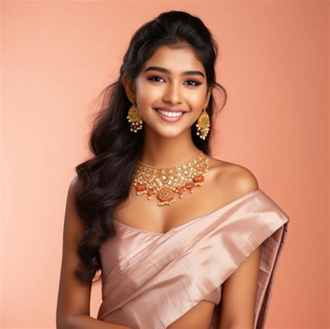Premium Ai Image Woman Wearing A Gold Necklace And A Gold Necklace