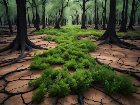 Premium Photo A Path In The Middle Of A Forest With Red Trees