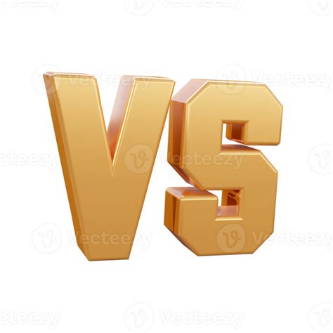 Gold Versus Vs D Render Logo Or Golden Versus Vs Logo Text Effect Or