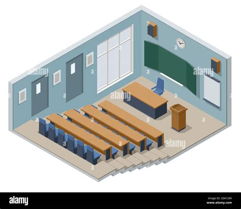 Isometric Lecture Hall Lecture Audience An Empty Large Lecture Room