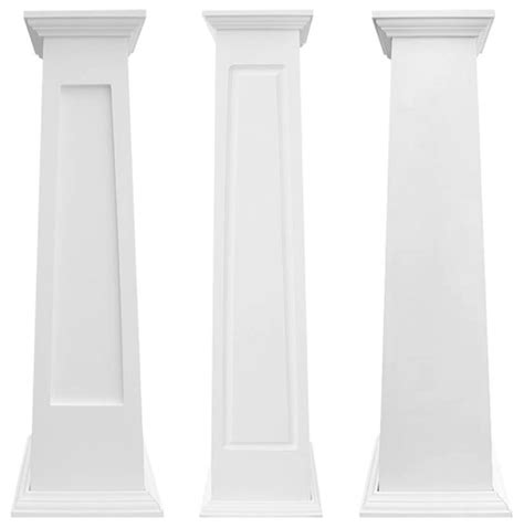 Square Columns Fiberglass Pvc Wraps Synthetic Stone