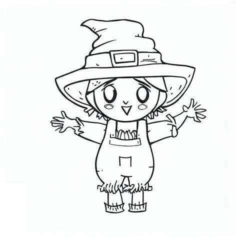 Coloriage Épouvantail Mignon télécharger et imprimer gratuit sur