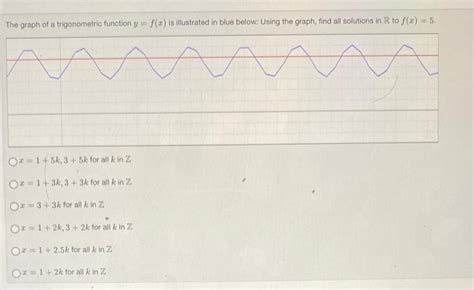 Solved The Graph Of A Trigonometric Function Y F X Is