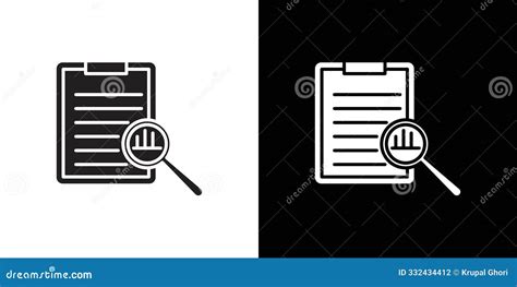 Data Analysis Icon Black Line Art Vector Logo Set Stock Illustration