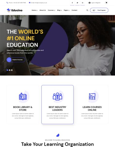 Educino Lms Course And Education Html Template Site Templates Ft