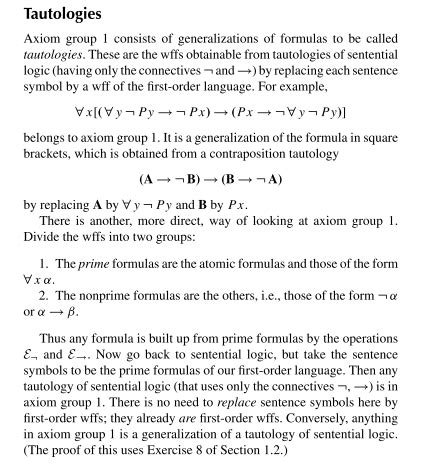 Computer Science How Are Tautology Axioms In A Hilbert System For FOL