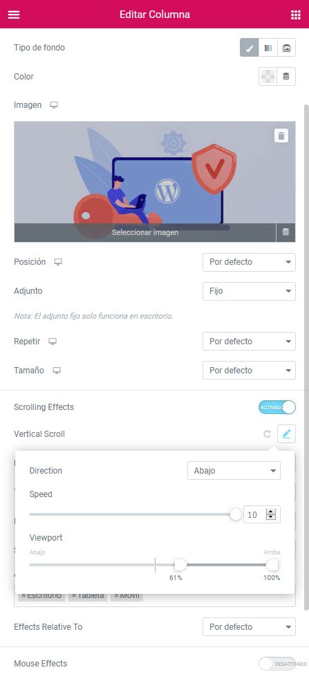 Parallax con Elementor Cómo hacerlo paso a paso Blog de LucusHost