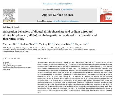 超算平台助力资环材学院矿物加工陈建华教授团队多篇高水平论文发表 广西大学超级并行计算平台