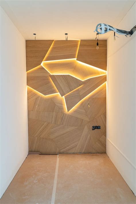 Стеновая панель Magma с подсветкой из дуба Интерьер Стена Спальня