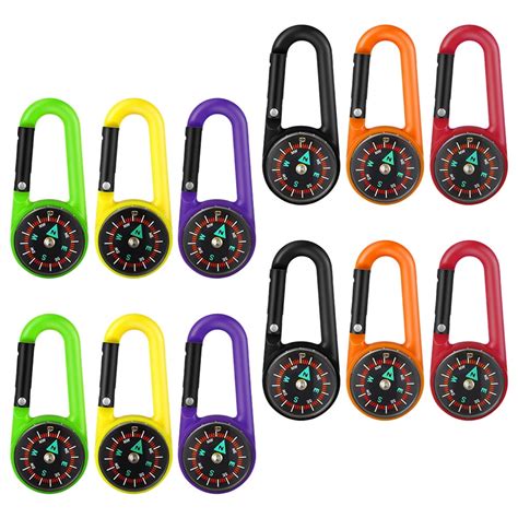 12 Pcs Clip Compass Compasses Direction Guidance Climbing