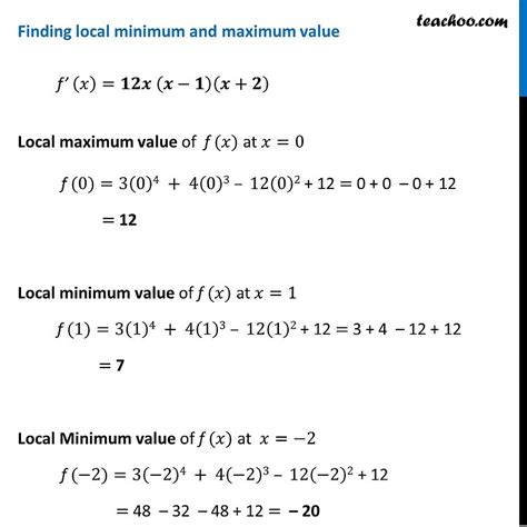 Example Find Local Maximum And Local Minimum Values