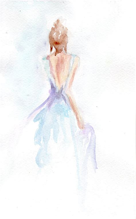Красивая девушка в платье акварелью Aquarellbilder Aquarell Malen