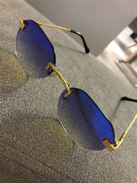 Kurt Cobain Blue Mirror Frameless Sunglasses Grailed
