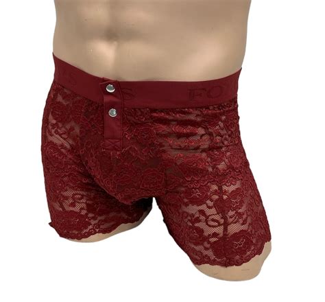 Mens Black Cherry Lace Boxers