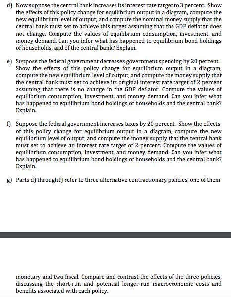 Solved Question 4 The IS LM Model Consider The Following Chegg Com