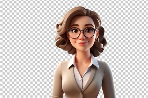 Premium Psd 3d Female Teacher Cartoon Character