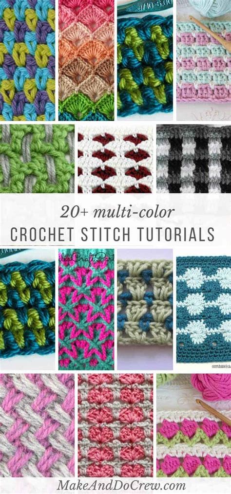 20 Multi Color Crochet Stitch Tutorials Make And Do Crew