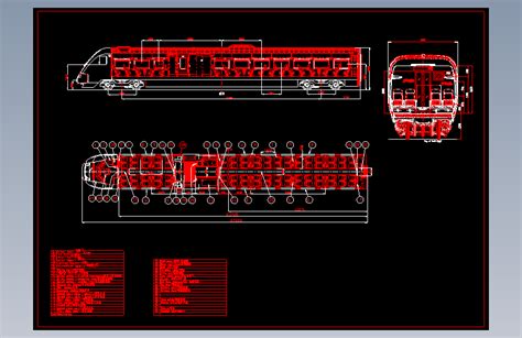 和谐号动车组CRH1型车CAD外形总图 AutoCAD 2004 模型图纸下载 懒石网