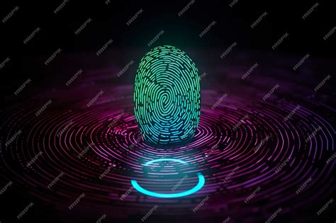 Premium Ai Image Fingerprint Authentication Button Biometric Security