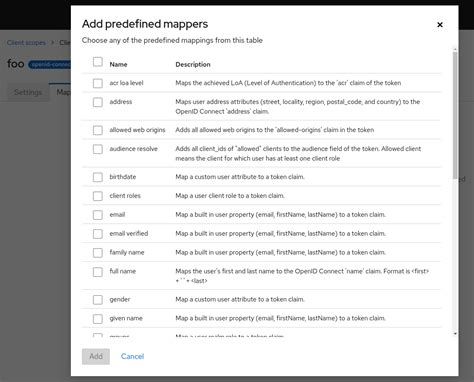 Add Support To Search Or Filter Mappers By Name When Creating Client Scopes Issue