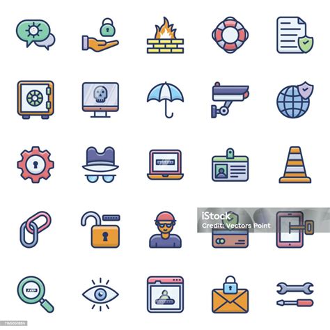 網路安全圖示集向量圖形及更多保安圖片 保安 保護 傘 Istock