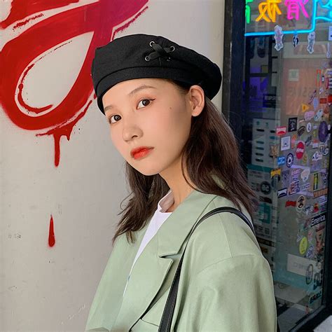 여성 일본식 가을 겨울 레트로 영국 모자 남성 블랙 베레모 패션 화가 모자 여성 모자 및 캡모자