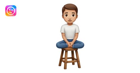 A Person Sitting On Stool With Full Face Backward Turn Emoji Ai Emoji