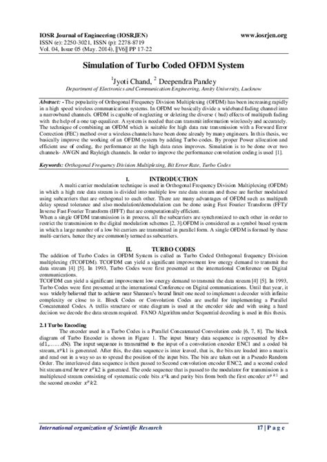 Pdf Simulation Of Turbo Coded Ofdm System
