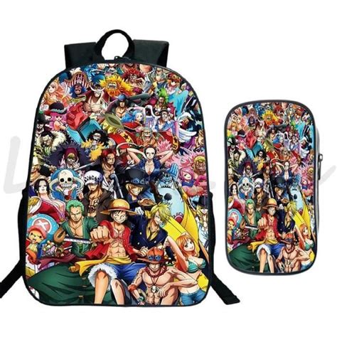 2 Pcs Ensemble Anime Sac À Dos Luffy Zoro One Piece Sac À Dos Pour