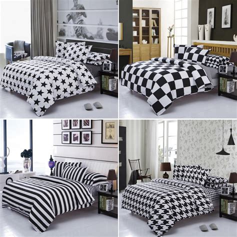 3 Or 4pcs Polyester Fiber Black White Stripe Plaid Geometry Stars