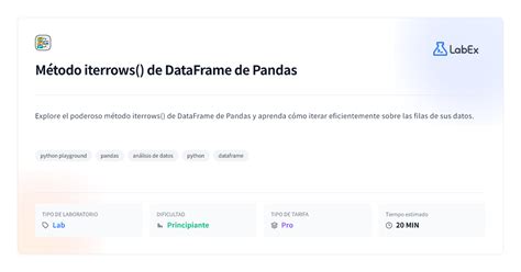 Método Iterrows De Dataframe De Pandas Labex