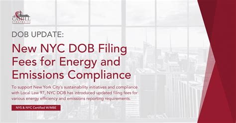 New NYC DOB Filing Fees For Energy And Emissions Compliance Cahill Strategies New York State