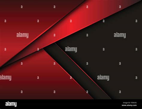 Abstract Red Metallic Overlap On Dark Grey Blank Space Design Modern Luxury Futuristic