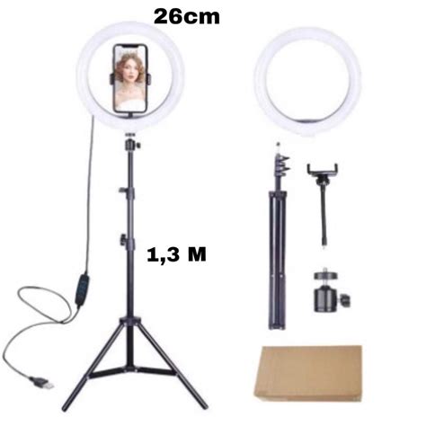 Jual PAKET KOMPLIT RINGLIGHT 26CM TRIPOD 2 1 METER MAKE UP VLOG LAMPU RINGLIGHT Shopee Indonesia