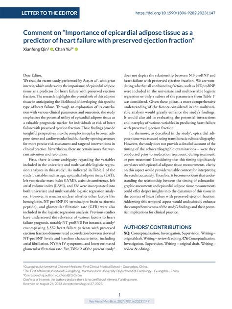 Pdf Comment On Importance Of Epicardial Adipose Tissue As A