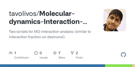 Github Tavolivos Molecular Dynamics Interaction Plot Two Scripts For Md Interaction Analysis