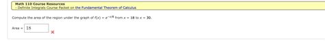 Solved Math 110 Course Resources Definite Integrals Course