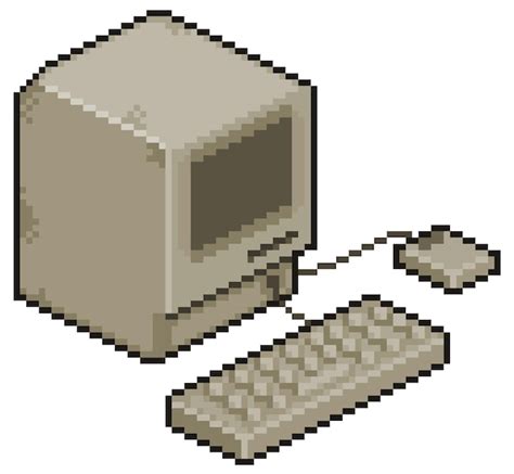 Premium Vector Pixel Art Old Computer Bit Game Item