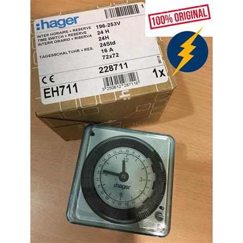 Hager Timer Eh711 24 Hours Timer Analogue Time Switches Shopee Malaysia