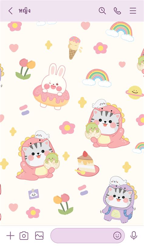 แมวไดโนน่ารัก ธีมไลน์ ของแท้ 100 ลิขสิทธิ์แท้ ไม่มีวันหมดอายุ อัพเดตข้อมูลลงขายในเว็บ Line555