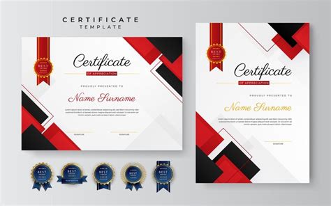 Premium Vector Modern Red Certificate Design Template