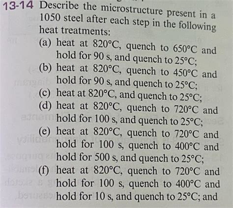 Solved 13 14 Describe The Microstructure Present In A 1050