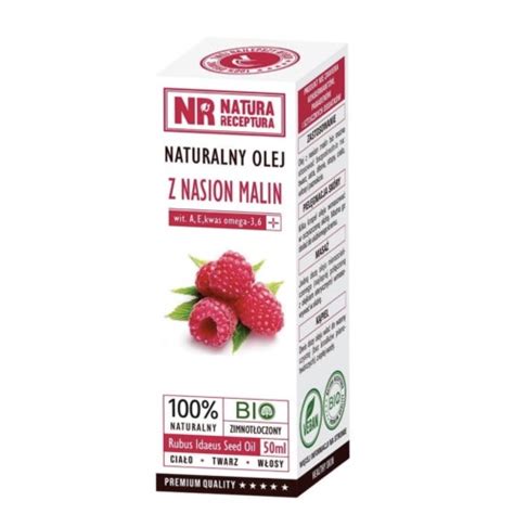 Naturalny olej z nasion malin BIO 50 ml olej na lato i trądzik Natura