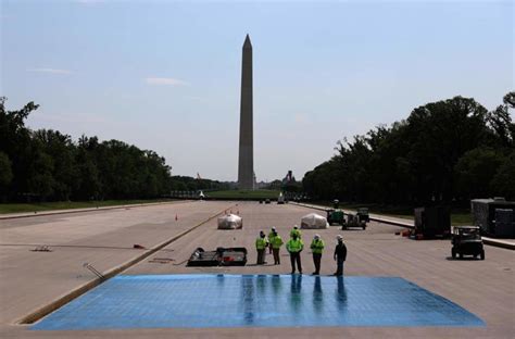 Trump Shares New Photos Of Lincoln Memorial Reflecting Pool Renovation